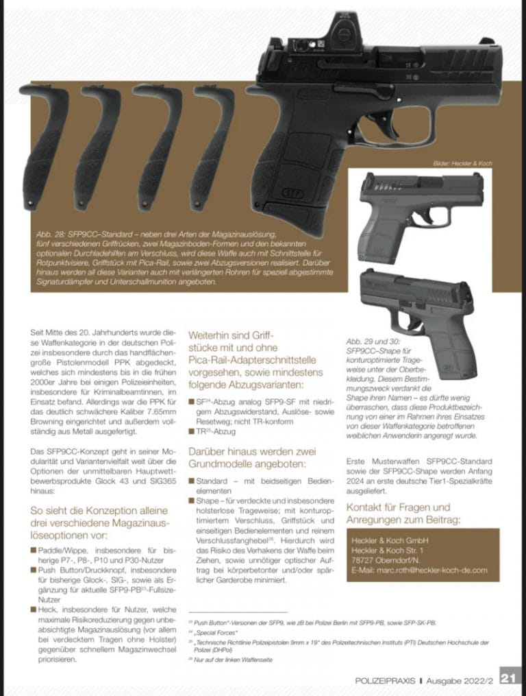 H&K SFP9CC Micro-Compact: "One-and-a-Half Stack" 9mm