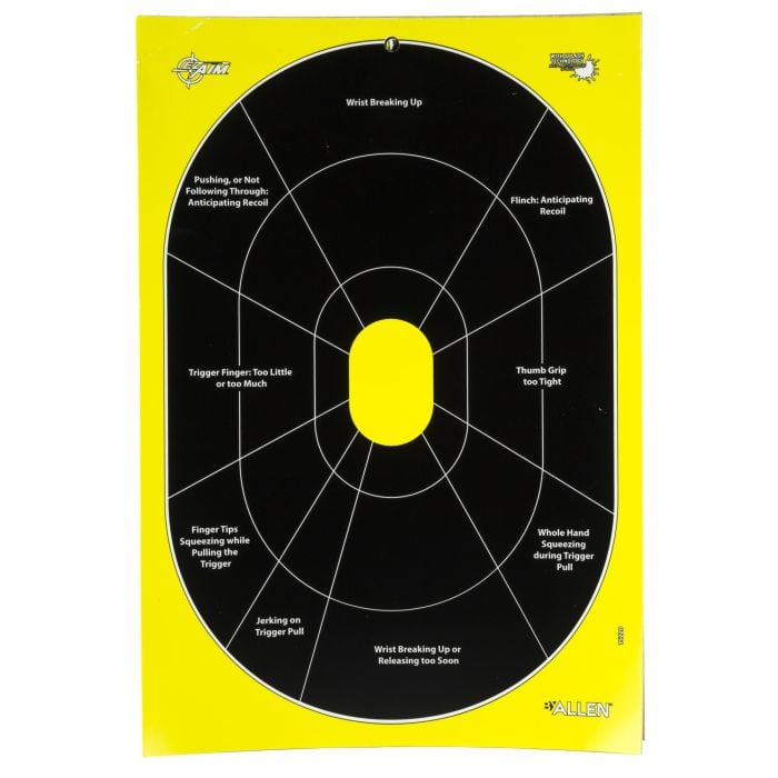 Allen EZ Aim Adhesive Handgun Trainer Target 12.5"x18" 30-Pack