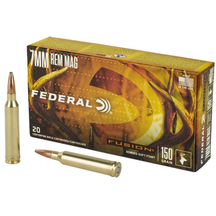 Federal Fusion 7mm Remington Magnum Ammo 150gr Boattail Soft Point 20 ...