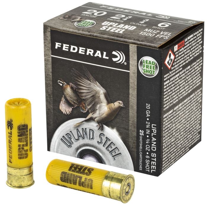 Federal Upland Steel 20 Gauge Ammo 2.75inch #6 3/4oz 25-Round Box