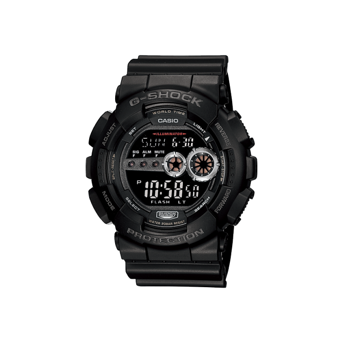 G-Shock Digital GD100-1B Wristwatch — Black