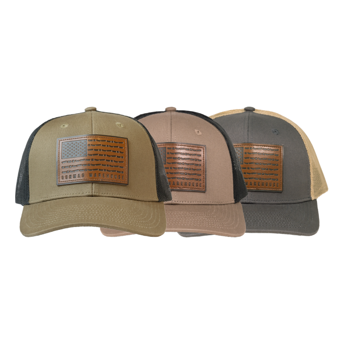 GunMag Leather Flag Patch Snapback Hat