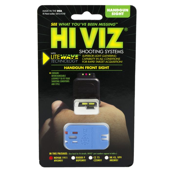 Hi Viz LiteWave Front Sight with Interchangeable Litepipes for Novak ...