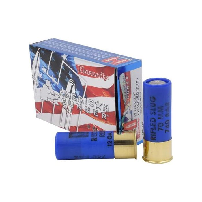 Hornady American Gunner Reduced Recoil 2.75" 12GA Ammo 1oz Rifled Slug ...