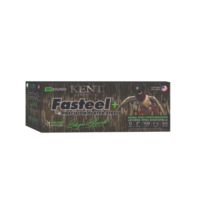 Kent Cartridge Fasteel+ 3" 12 Gauge Ammo #3 and #5 Shot 1 1/4oz 100 Shells