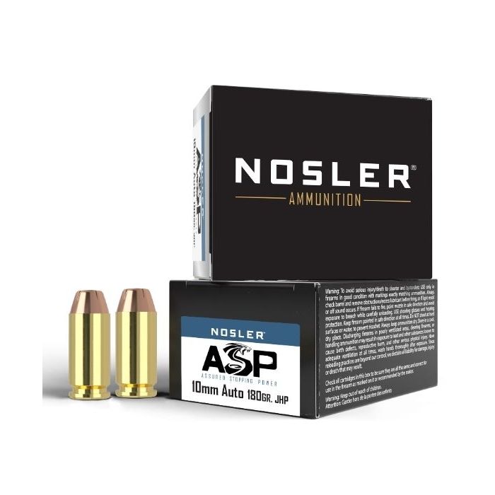 Nosler ASP 10mm Ammo 180gr JHP 20 Rounds