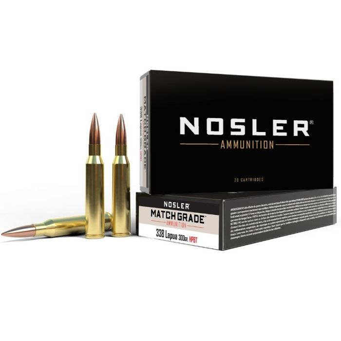 Nosler Match Grade .338 Lapua Magnum 300gr HPBT Ammo 20 Rounds