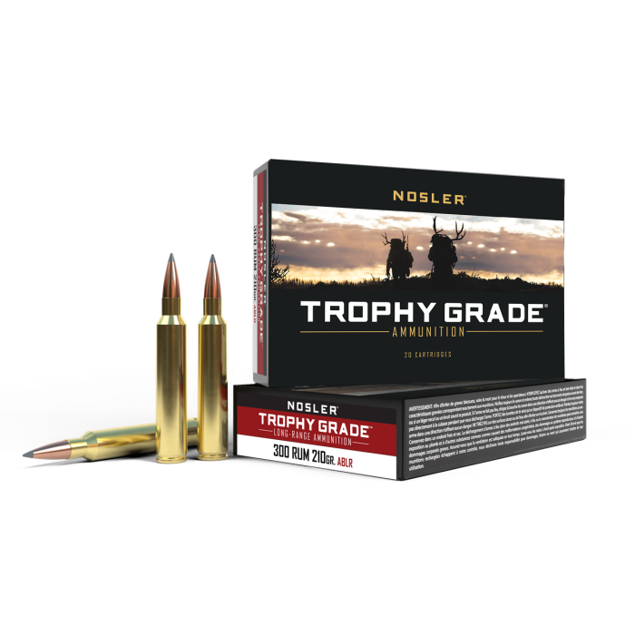 Nosler Trophy Grade .300 RUM 210gr AccuBond Ammo 20 Rounds