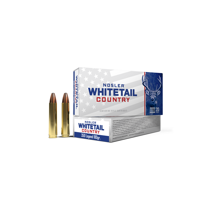 Nosler Whitetail Country 350 Legend Ammo 180gr Straight-Wall Ammo 20 Rounds