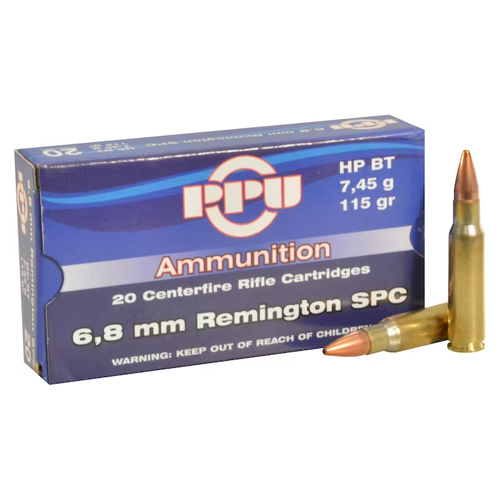 PPU 6.8 SPC 115gr HPBT Ammo 20 Rounds