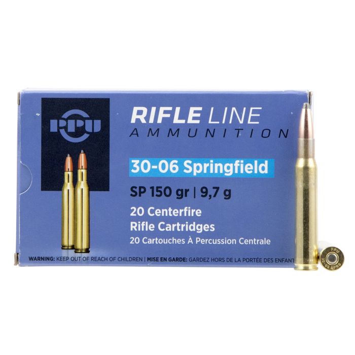 PPU Standard .30-06 Springfield 150gr Soft Point Ammo 20 Rounds