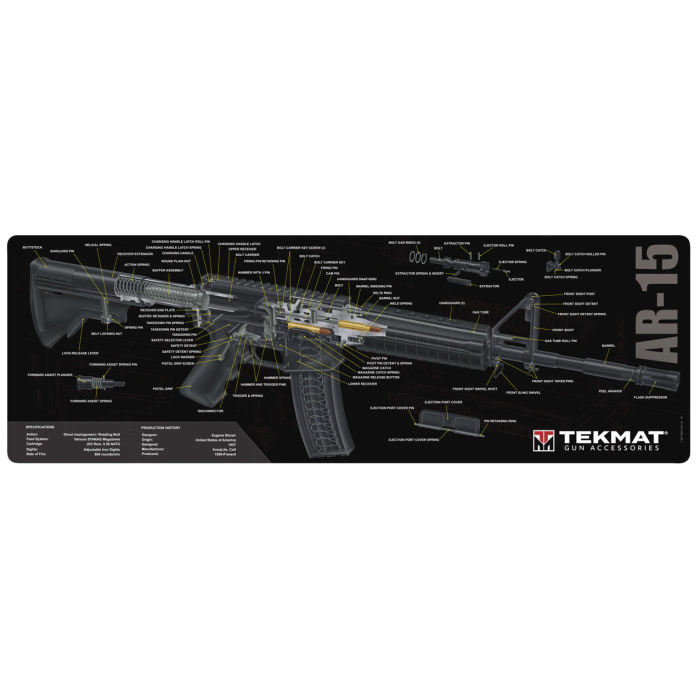 TekMat Long Gun Cleaning Mat AR-15 Cut Away