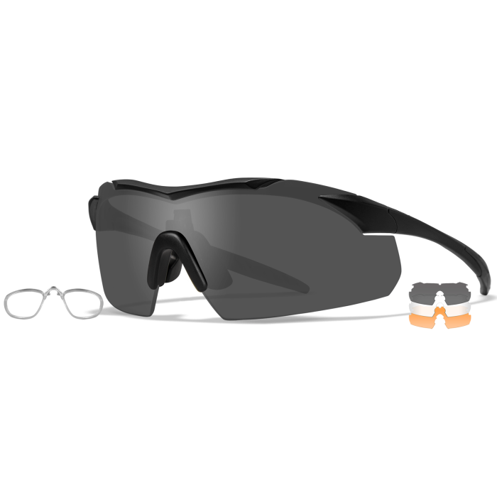 Wiley X WX Vapor Advanced Shooting Glasses with RX Insert / 3-Lens Pack