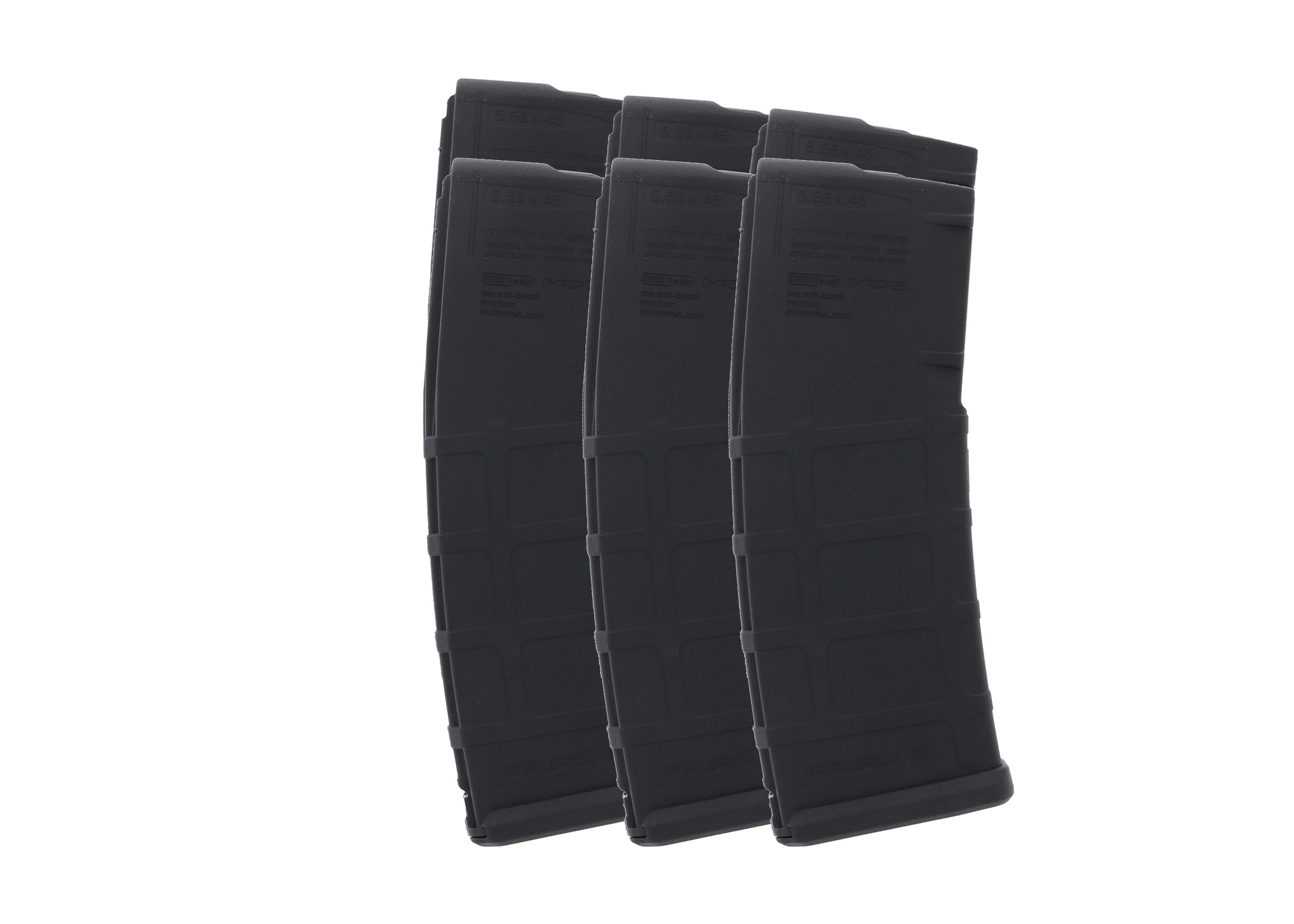 6 Pack of Magpul PMAG GEN M2 MOE AR-15 .223 / 5.56 30-Round Magazines